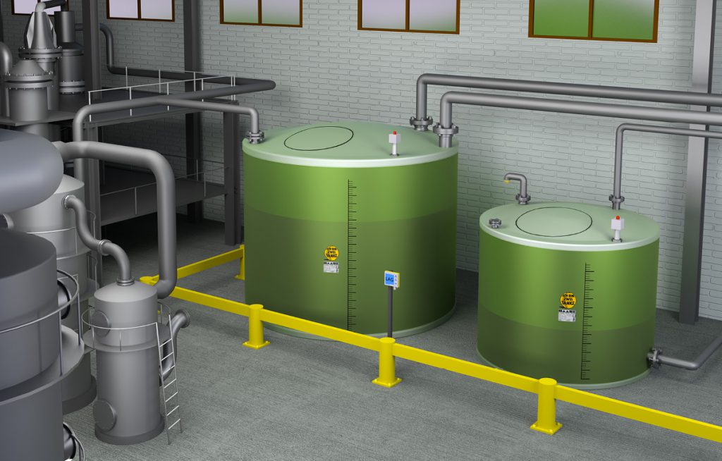 Haase flat-bottom tank for storing chemicals and waste water