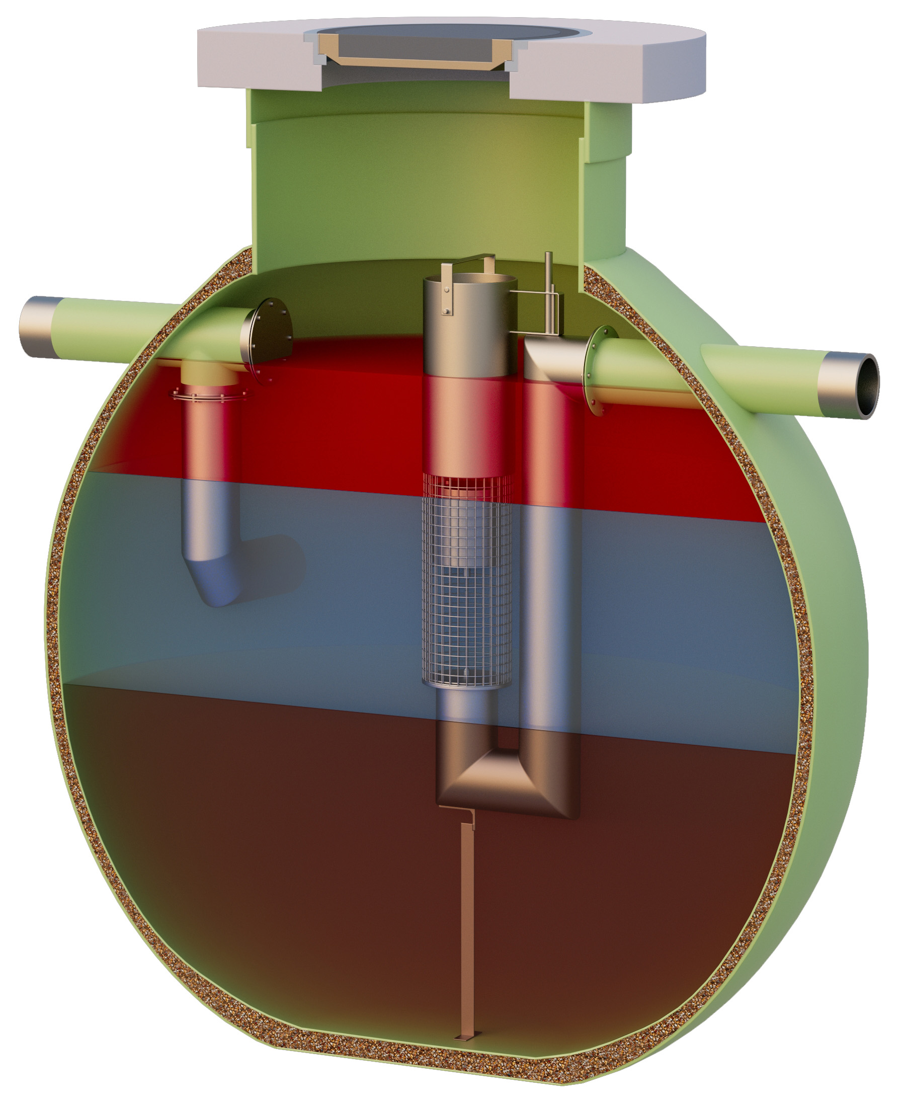 Light liquid separators made of GRP for washing areas or workshops