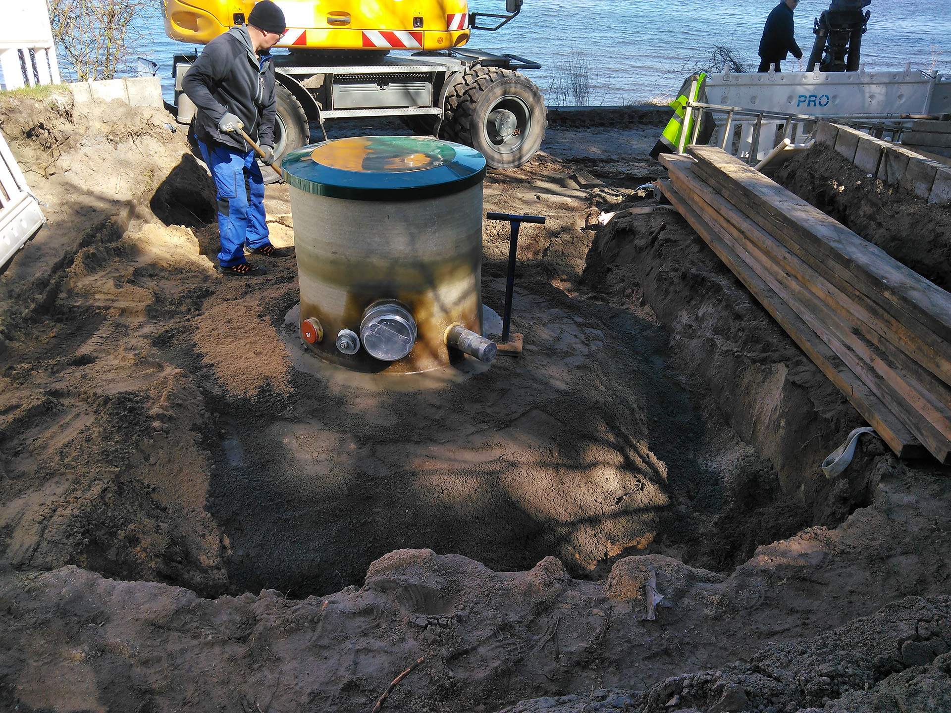 Haase underground storage tank for fecal matter and domestic wastewater